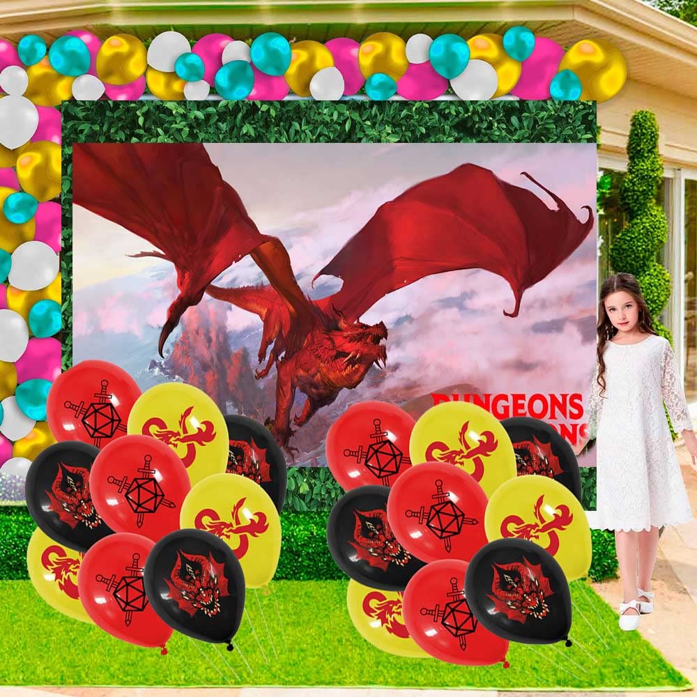 Dungeon of Dragon Party Supplies Decorations Cake Topper Birthday Backdrop Background Decor