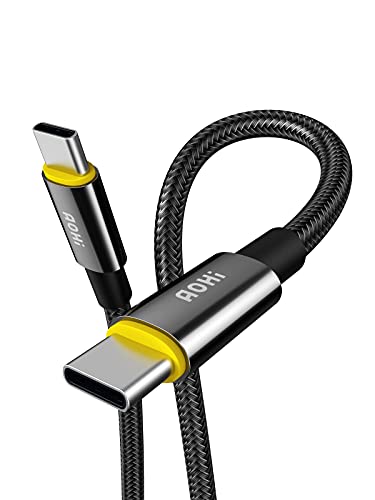 AOHI USB C to USB C Cable, Magline USB C Cable Nylon 6ft 100W, Type C Fast Charging Cable Charger Cord for Galaxy Z/S21/Ultra/S21+, MacBook Pro/Air, iPad Pro/Air, Pixel 4/3 XL and More
