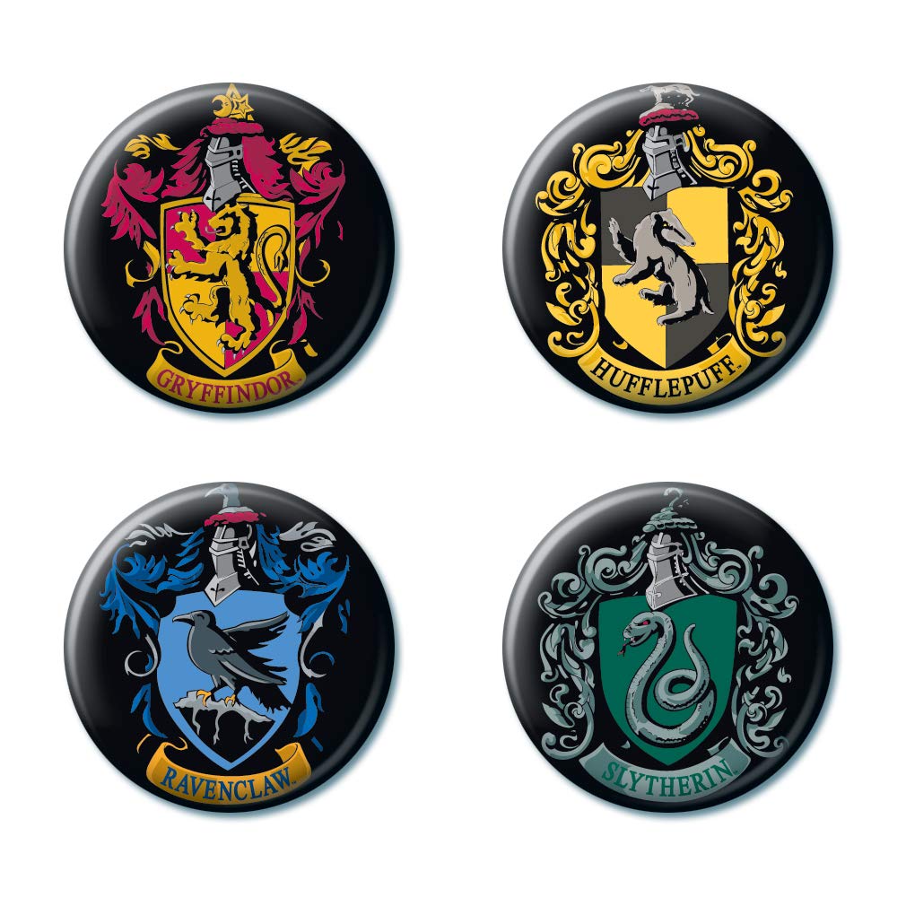 Ata-Boy Harry Potter Houses of Hogwarts Crests Set of 4 1.25" Collectible Buttons