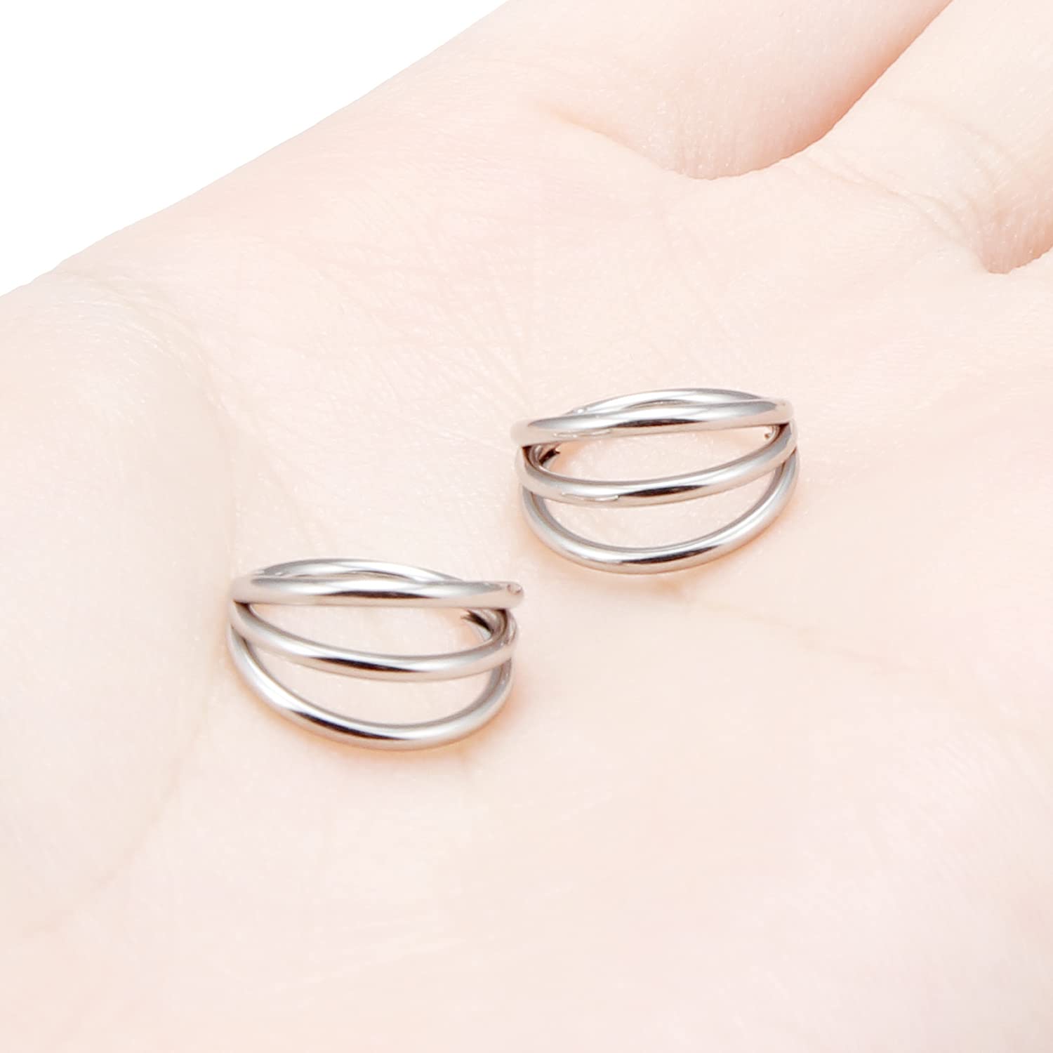 Ftovosyo 16G Conch Piercing Jewelry Surgical Steel Conch Hoop Earring Triple Helix Piercing Jewelry Conch Earrings for Women