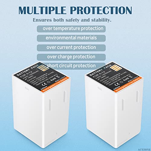 2Pcs 13000mAh A-7a XL Extended Rechargeable Battery Pack and LCD Dual Charger for Alro Pro 3 Floodlight Camera, Arlo Pro4 XL/ Pro3 XL/Ultra2 XL/ Ultra XL Camera, P/N: VMA5410 FB1001 VMC4040P CMC5040