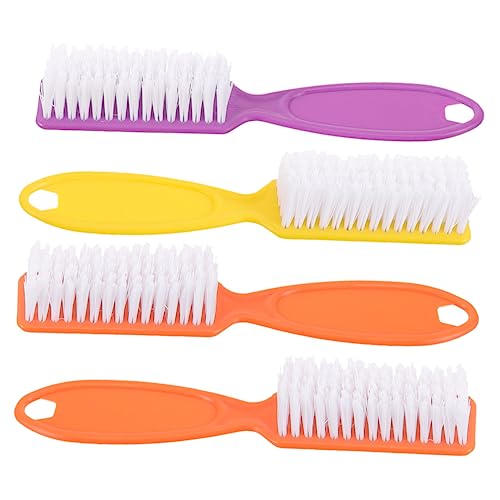 FRCOLOR 4pcs portable brush nails brush Essential nail tool nail cleaner brush nail cleaning kit pinceles para uñas acrilicas Hand Nail Clean long handle nail brush major