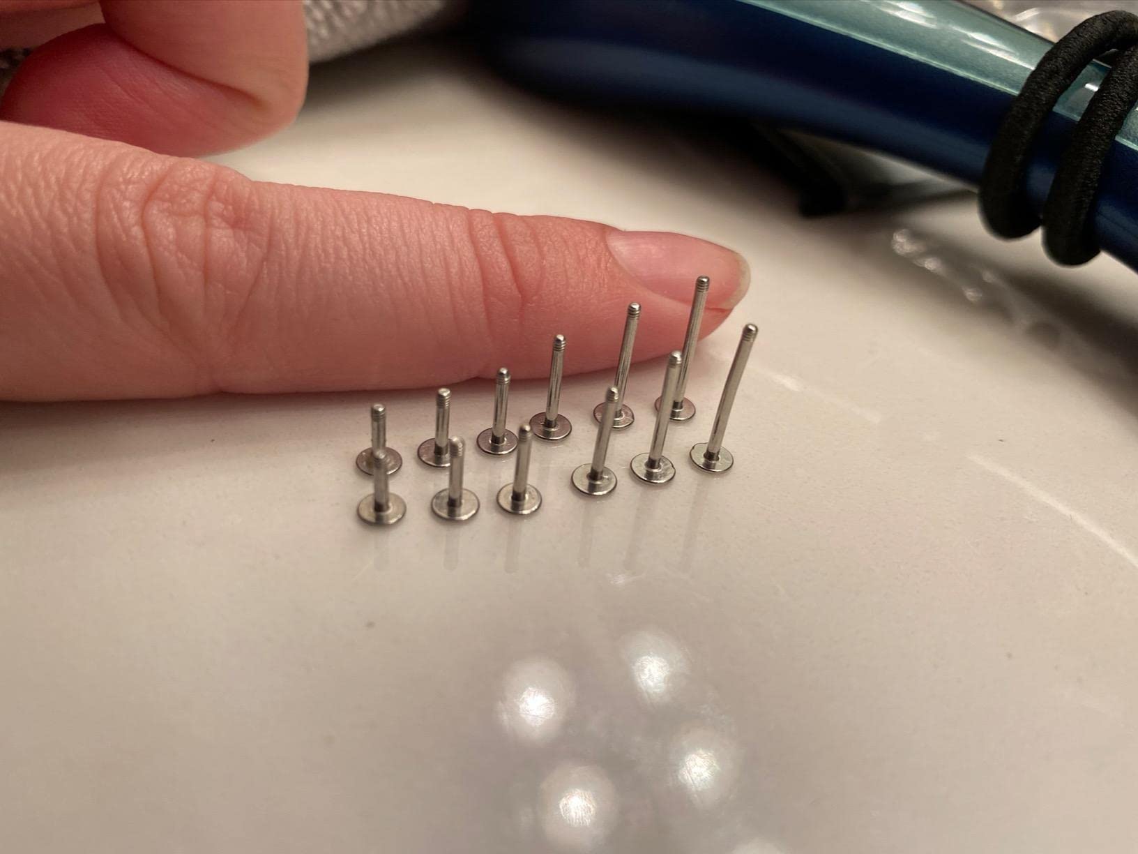 Briana Williams 16G Surgical Steel Tragus Cartilage Helix Earrings Studs Replacement Balls Short Lip Rings 4-12mm Conch Piercing Jewelry