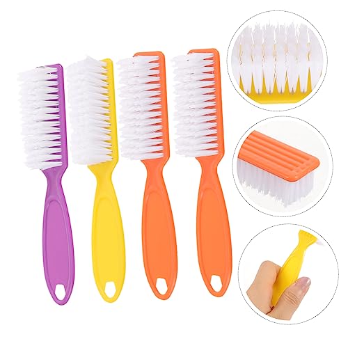 FRCOLOR 4pcs portable brush nails brush Essential nail tool nail cleaner brush nail cleaning kit pinceles para uñas acrilicas Hand Nail Clean long handle nail brush major