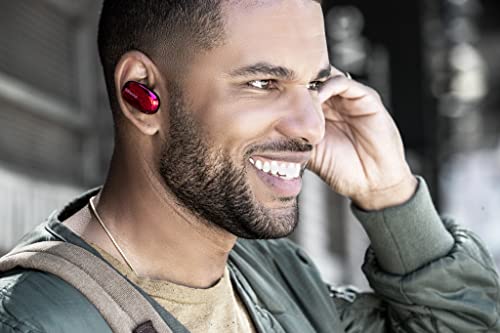 Shure AONIC Free True Wireless Earbuds, Sound Isolating Wireless Bluetooth Earphones, 21-Hr Battery Life, Studio-Quality Sound, Clear Call, Durable Quality, Lightweight, Fingertip Control - Red