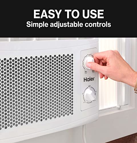 Haier Window Air Conditioner 5000 BTU, Efficient Cooling for Smaller Areas Like Bedrooms and Guest Rooms, 5K BTU Window AC Unit with Easy Install Kit, White