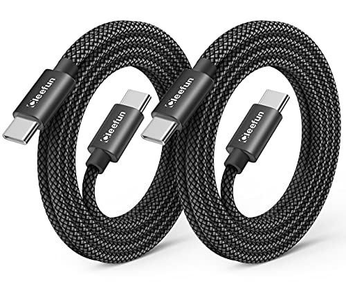 USB C to USB C Cable Fast Charging, [10ft 2-Pack] CLEEFUN 60W PD Type C to Type C Cord Braided Compatible with Samsung Note 20 10, Galaxy S21 S20 S21+ S20+ Ultra A71 A72 A52 5G, Pixel 5 4 4a XL,Switch