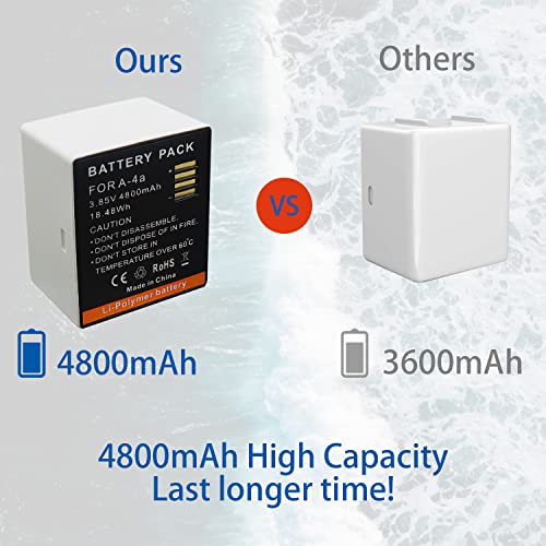 2-Pack Rechargeable Battery & USB-C Charger Station for Arlo Ultra, Ultra 2, Arlo Pro 3 and Pro 4 Camera VMC4040P,Battery Capacity:3.85V/4800mAh/18.48Wh (Arlo Ultra, Ultra 2, Arlo Pro 3 and Pro 4)