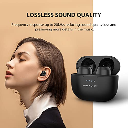 HIFI WALKER Wireless Earbuds, T10 Bluetooth Earbuds with Microphone and Touch Control, HiFi Stereo Sound Earphones in Ear, Black