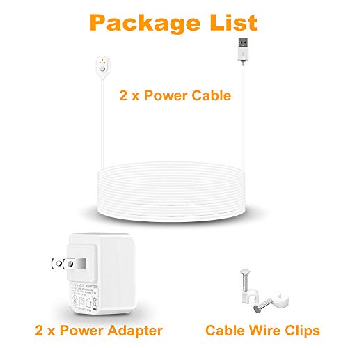 Taken 10ft/3m Arlo Ultra Cable, Weatherproof Outdoor/Indoor Magnetic Charging Cable and Power Adapter for Arlo Ultra, Ultra 2, Arlo Pro 3, Pro 4 (NOT for Arlo Essential Spotlight) - 2 Pack, White