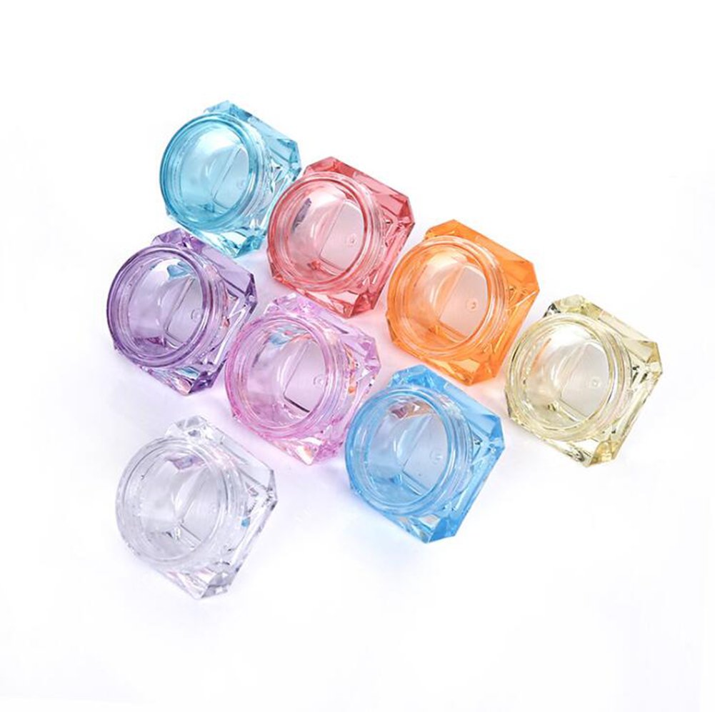 Wowlife 60Pcs 5 Gram/5 ML Cosmetic Sample Empty Container Diamond Plastic Jars for Cream, Eye Shadow, Nails, Powder, Jewelry, Lip balms, Toners