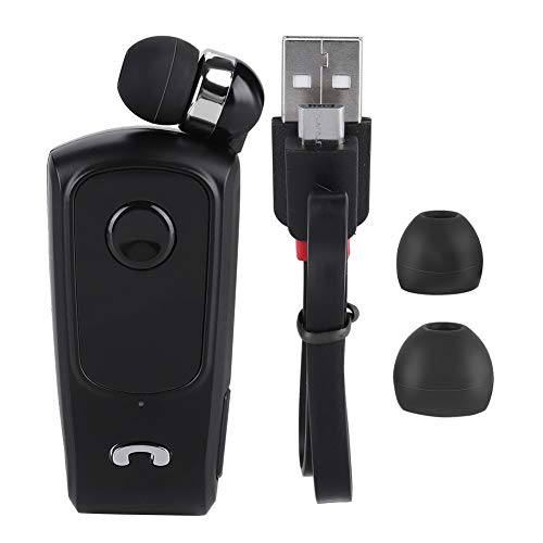 Zerone F920 Sports Bluetooth V4.1 Headset Earpiece 2.4GHz Retractable Driving Earphone Hands-Free Support for Office/Driving(Black) for Fineblue f990 Drahtlose Bluetooth Headset