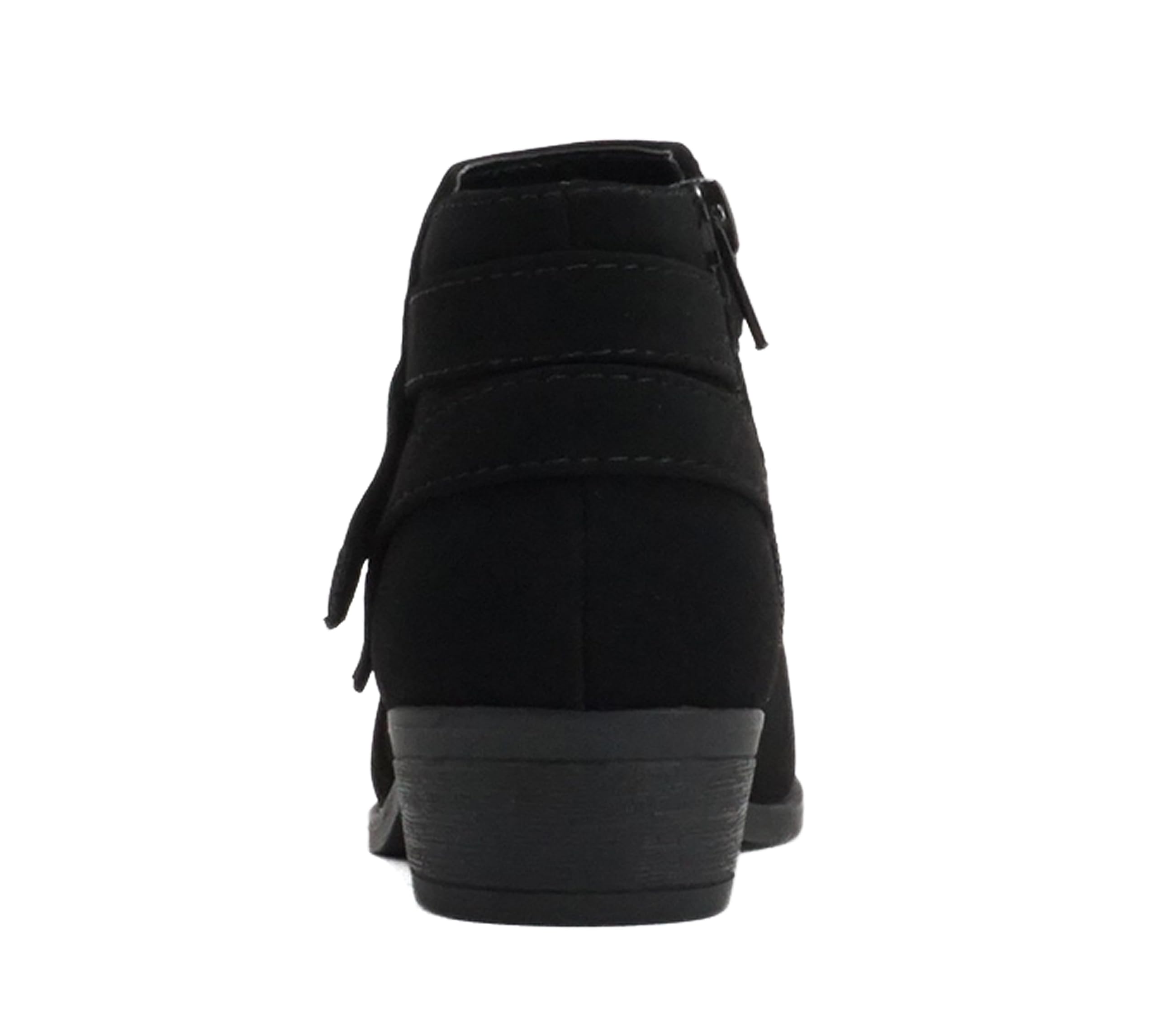 Soda SWEETEN-2 ~ Little Kids/Girls/Childrens Fashion Closed Toe Multi Strap Ankle Bootie Block Heel (Black Nubuck, numeric_1)