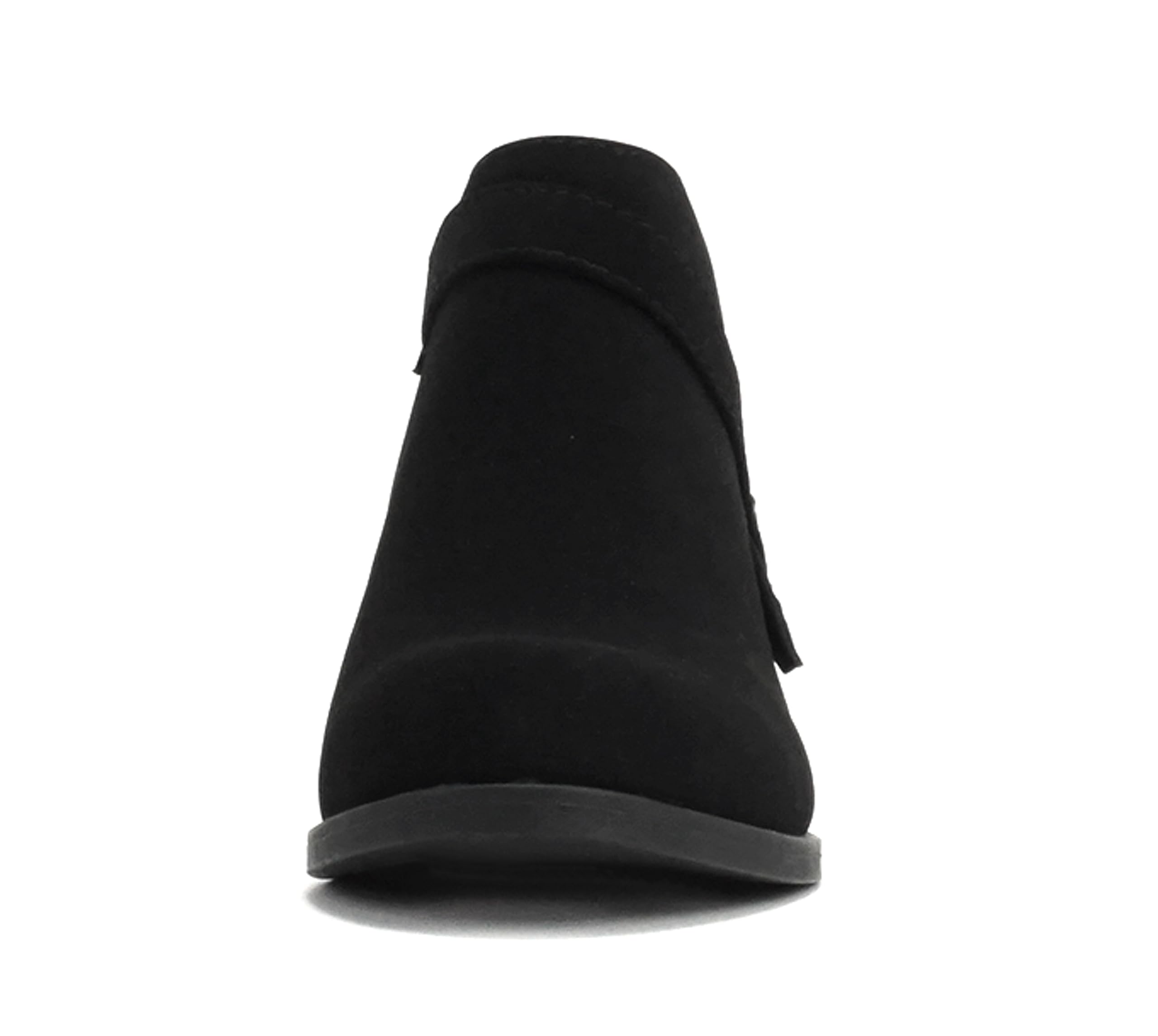 Soda SWEETEN-2 ~ Little Kids/Girls/Childrens Fashion Closed Toe Multi Strap Ankle Bootie Block Heel (Black Nubuck, numeric_1)