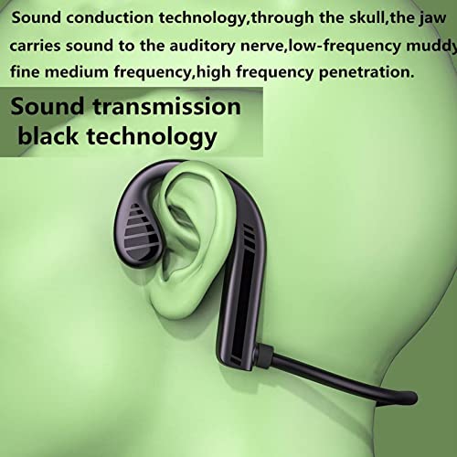 Bone Conduction Wireless Earbuds Bluetooth 5.2 Headphones, Open-Ear Sweatproof Ultralight Sports Earphones with Mic for Running, Cycling, Driving, Gym, 15Hr Playtime (Black)