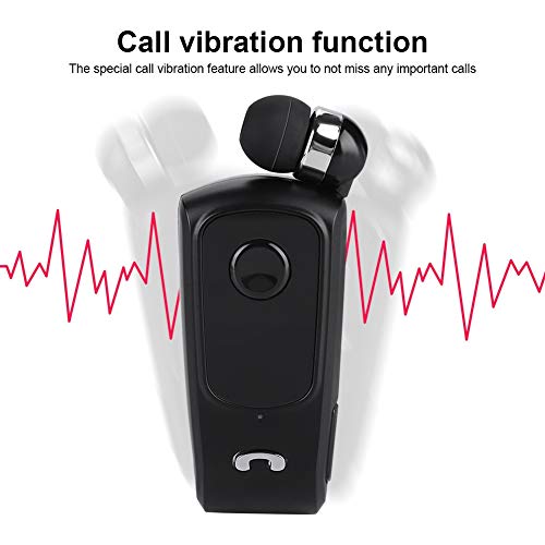 Zerone F920 Sports Bluetooth V4.1 Headset Earpiece 2.4GHz Retractable Driving Earphone Hands-Free Support for Office/Driving(Black) for Fineblue f990 Drahtlose Bluetooth Headset