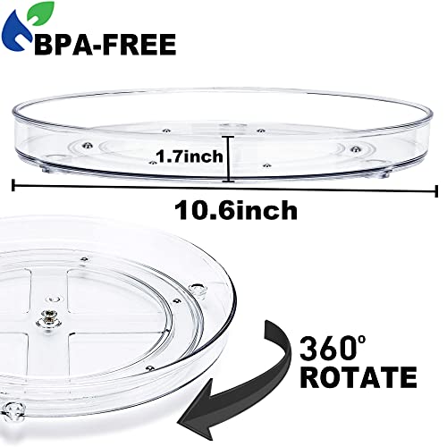 Adoco 10.6 Inch Lazy Susan Bathroom Organizer, 2 Pack Lazy Susan Cabinet Organizer, Makeup Skincare Organizers Cosmetic Storage, Pantry Organization and Storage