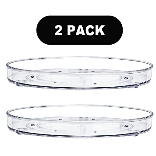Adoco 10.6 Inch Lazy Susan Bathroom Organizer, 2 Pack Lazy Susan Cabinet Organizer, Makeup Skincare Organizers Cosmetic Storage, Pantry Organization and Storage