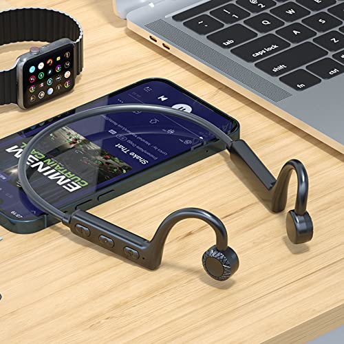 Qonioi Wireless Bluetooth 5.0 Headset Bone-Conduction Headphones, Wireless Earbuds Headset for Outdoor Sports Business#