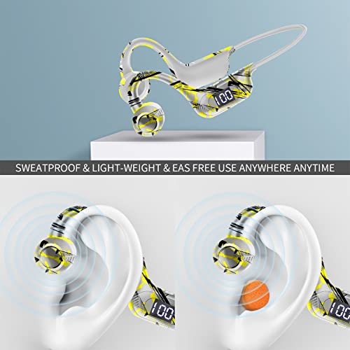 300mAh Conduction Headset Wireless Bluetooth Headset Sports Running Power LED Power Digital Display
