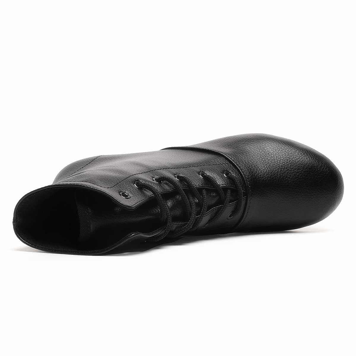 Black Split Sole Jazz Boots Leather Dancing Shoes for Girls Boys (Toddler/Little Kid/Big Kid) (3.5 Big Kid）
