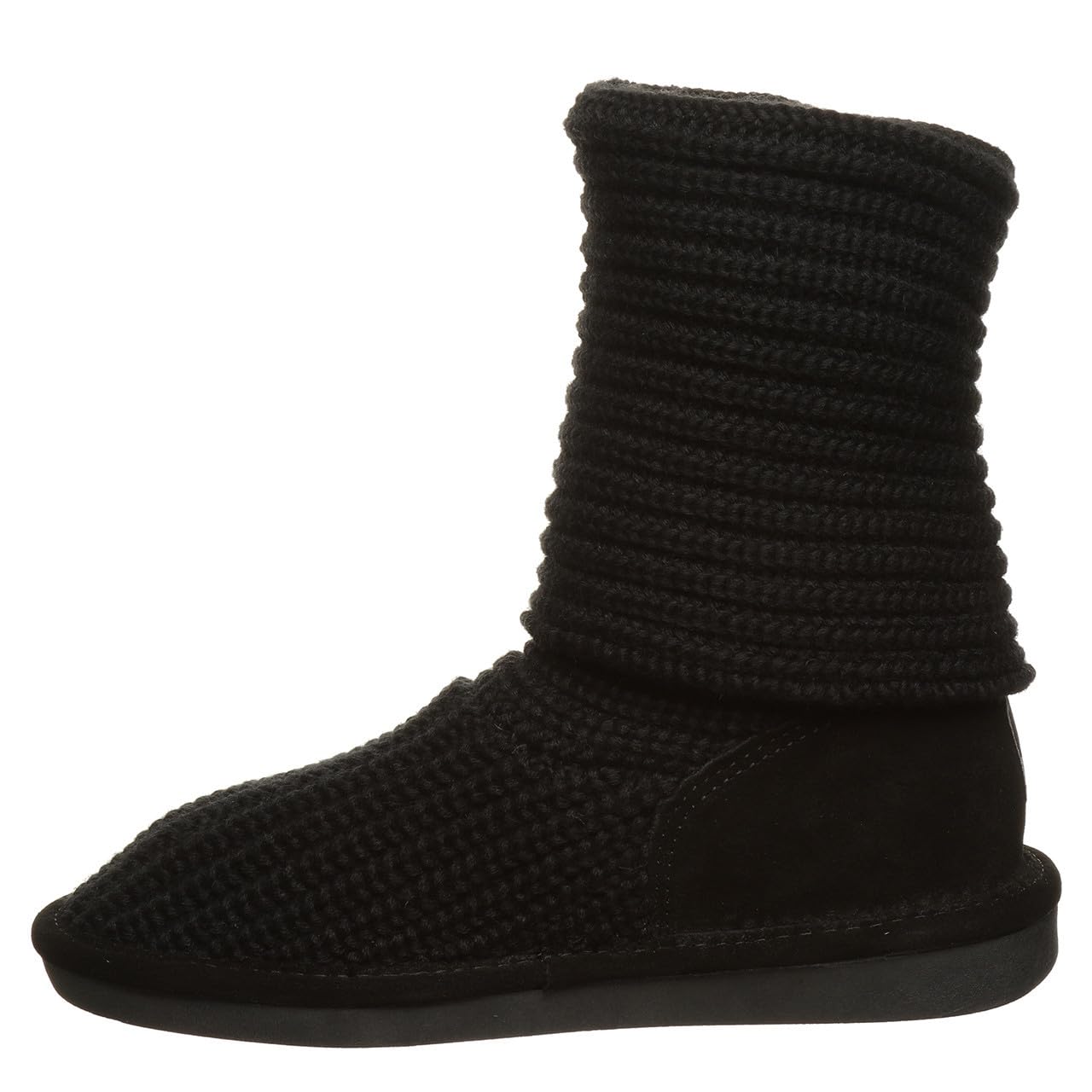 BEARPAW Women's Knit Tall Black Size 6 | Women's Fashion Boot | Women's Slip On Boot | Comfortable Winter Boot