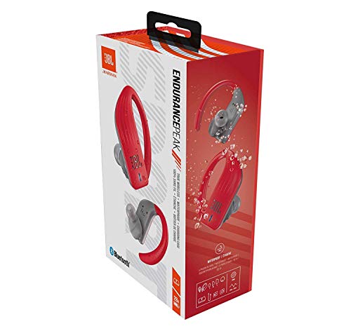 JBL Endurance Peak True Wireless Bluetooth in-Ear Sport Headphones - Red (Renewed)