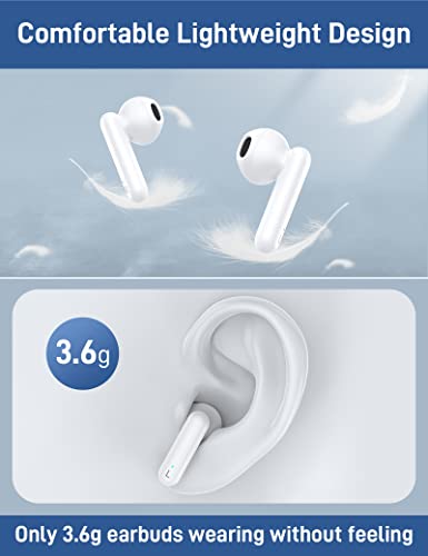 True Wireless Earbud 5.0 Bluetooth Headphones for iPhone 14 Pro Max,Touch Control Premium Stereo Sound Cordless in-Ear Earphones with Microphone Charging Case for iPhone 13 12 11 Samsung S23 Ultra S22