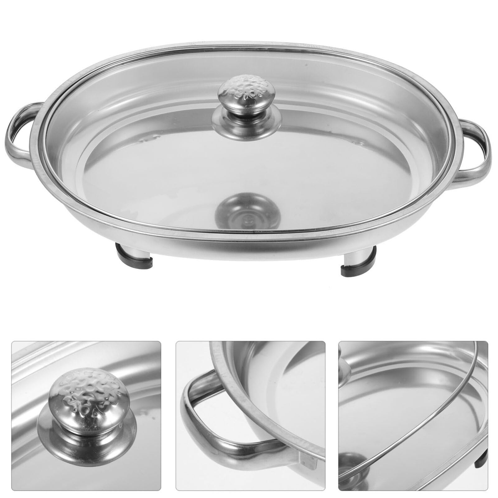 Stainless Steel Buffet Serving Dish Buffet Server Dish Buffet Snack Tray Food Plate for Buffet Stainless Steel Serving Tray Kitchen Food Holder Buffet Foods Holder Buffet Plates