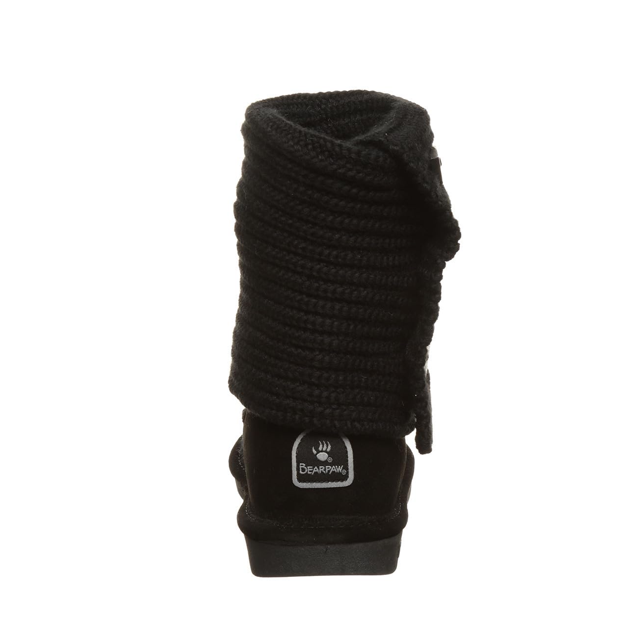 BEARPAW Women's Knit Tall Black Size 6 | Women's Fashion Boot | Women's Slip On Boot | Comfortable Winter Boot