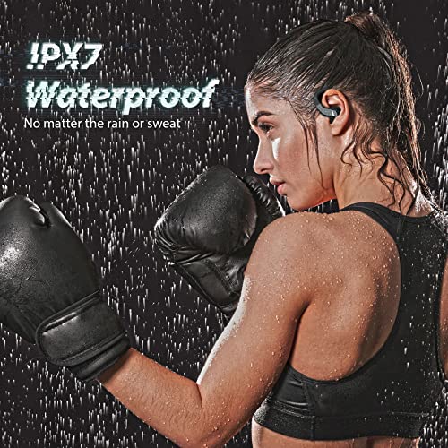 YIERSO Wireless Earbuds, IPX7 Waterproof Bluetooth Headphone & Superior Bass, in-Ear Headphones with Microphone 42H LED Display Charging Case, Noise Reduction Bluetooth 5. 2 for Workout Running Gym