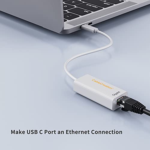 USB C to Ethernet Adapter,CableCreation USB Type-C (Thunderbolt 3) to RJ45 Gigabit Ethernet LAN Network Adapter Compatible with MacBook Pro,MacBook Air,M1/M2,iPad 2022,Galaxy S22 Ultra