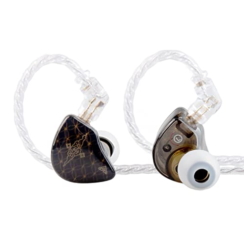 Kinboofi TANGZU WAN'ER S.G in Ear Monitor, HiFi Quality Wired Earbuds No Micphone, Sport Noise Isolation Wried Headphone with Detachaable 2pin Cable for Audiophile Musician (Black)