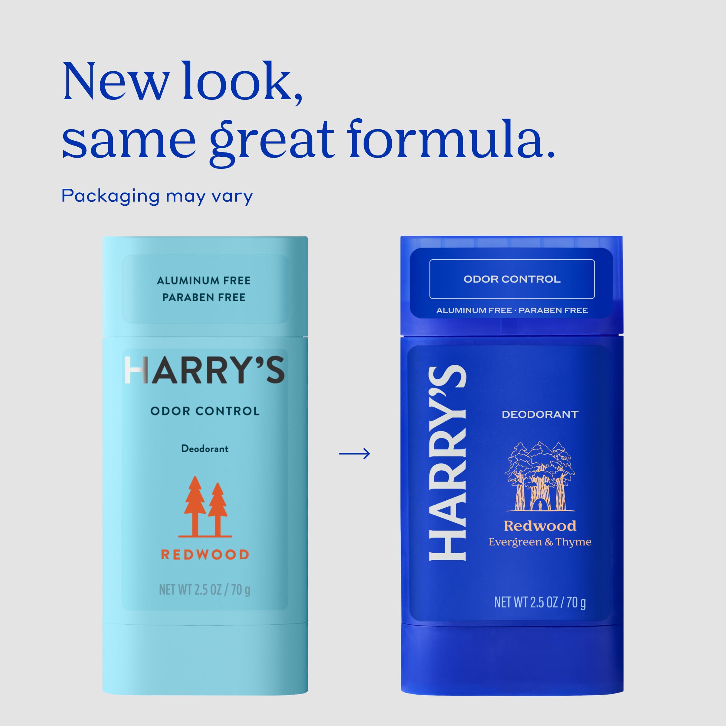 Harry's Aluminum Free Deodorant for Men - Odor Control, Redwood Scent, 2.5 Oz, 3-Pack, Men Deodorant Aluminum Free