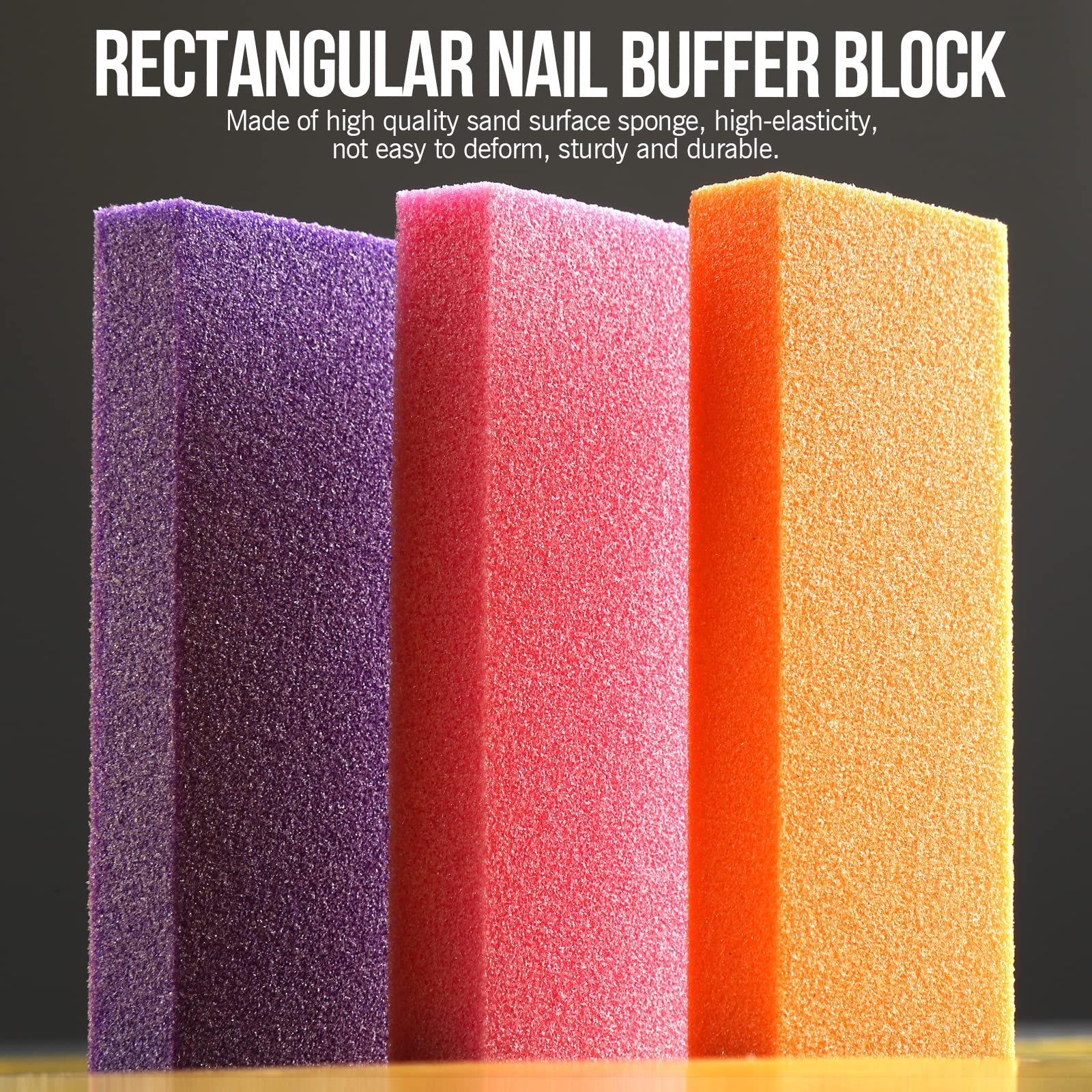 FANDAMEI Nail Buffers and Files, Nail Tools kit with 3PCS Rectangular Nail Buffer Block, 3PCS 100/180 Nail Files and 1PCS 1000/4000 Nail Buffer. Professional Nail Buffer File Kit for Nail Care