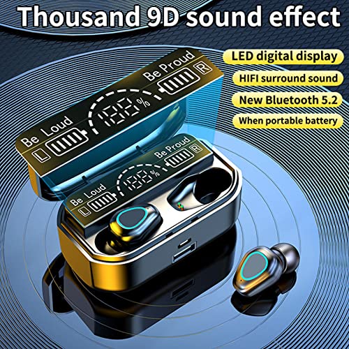 Wireless Bluetooth Headset, Low Latency, Active Noise Reduction, with LED Display Charging Case, 2000mah Large Capacity Charging Box, Can Charge The Phone, for Sport, Gaming