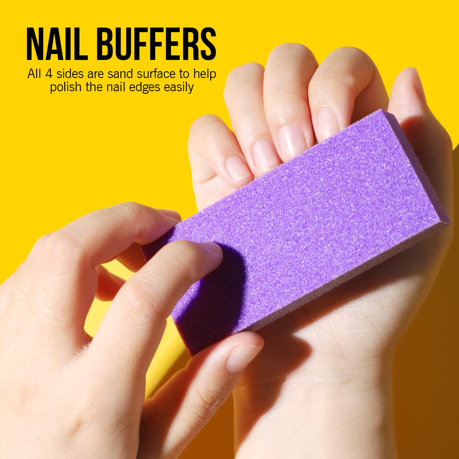 FANDAMEI Nail Buffers and Files, Nail Tools kit with 3PCS Rectangular Nail Buffer Block, 3PCS 100/180 Nail Files and 1PCS 1000/4000 Nail Buffer. Professional Nail Buffer File Kit for Nail Care