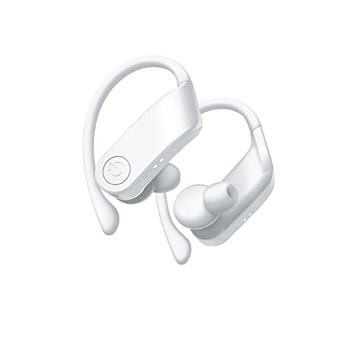 COBY True Wireless Sport Earbuds 15 Hours, Charging Case, Playback Controls, Siri and Google Assistant, Auto Bluetooth 5.0 Pairing, for Gym, Running, Workout - Works with iPhone, Android, iPad (White)