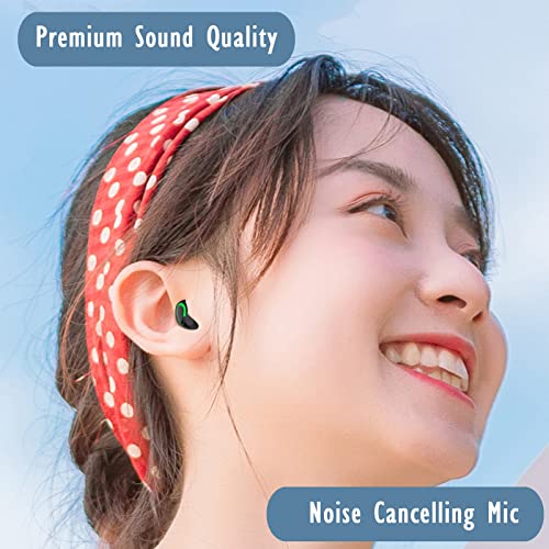 Xmenha Black Wireless Tiny Smallest Invisible Earbuds Hidden Discreet for Work Bluetooth Invisible Hidden Headphones Micro Sleep Mini Earbuds Small Ear Canals Side Sleepers Sleepping Buds