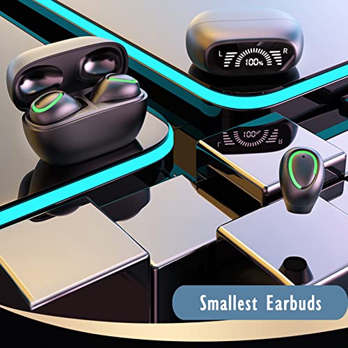 Xmenha Black Wireless Tiny Smallest Invisible Earbuds Hidden Discreet for Work Bluetooth Invisible Hidden Headphones Micro Sleep Mini Earbuds Small Ear Canals Side Sleepers Sleepping Buds