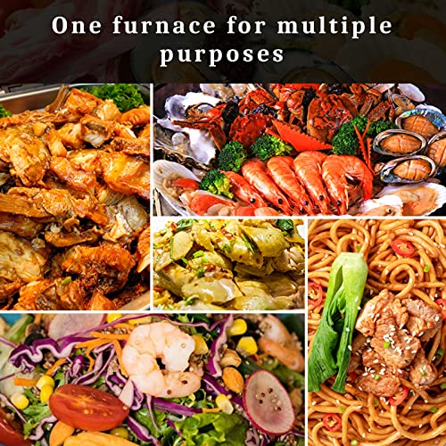 26cm Chafing Dishes & Food Warmers, Round Chafer Catering Buffet Tray Server Set with Food Pan and Fuel Holders, for Caterings Parties Daily Use,Red Bronze