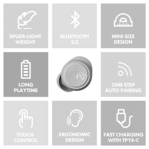 PALOVUE Wireless Earbuds, in-Ear Earphones with Bluetooth 5.3, Built-in Mic, 35H Playtime Deep Bass Stereo, with Lightweight Compact Charging Case for Sport/Work Compatible iPhone Android