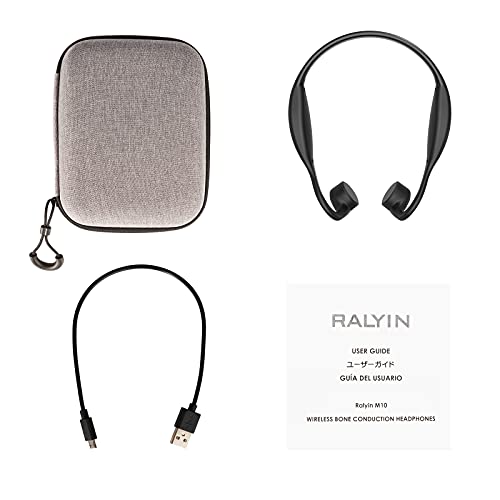 Ralyin Bone Conduction Headphones, MP3 Player Bluetooth Headphones, Built in 8G Memory/Mic, Sport Earphones Sweatproof for Working Running Driving (Black)
