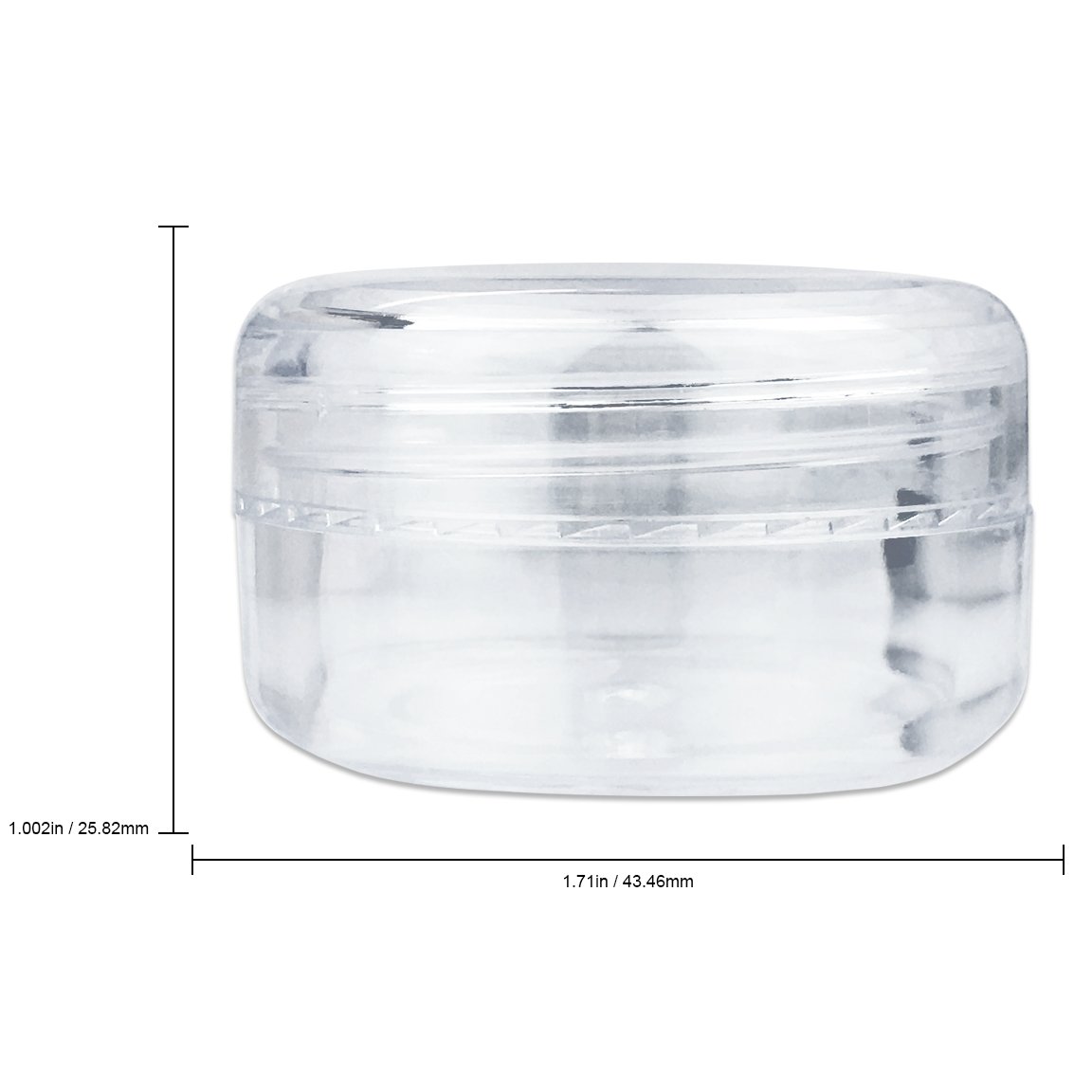 (Quantity: 6 Pieces) Beauticom 15G/15ML (0.5oz) Round Clear Jars with Screw Cap Lid for Acrylic Powder, Rhinestones, Charms and Other Nail Accessories