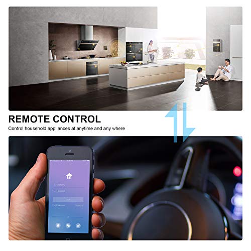 Smart Outdoor Plug, Smart WiFi Outdoor Plug Compatible with Alexa, Google Home and IFTTT, 2 Outlets, Timer and Remote Control, IP55 Waterproof, Smart Outdoor Switch with Energy Monitoring - Black