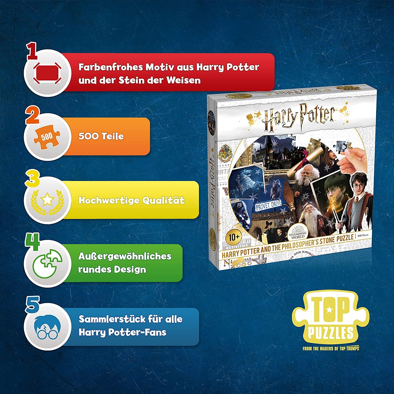 Winning Moves Games Harry Potter Puzzles Philosopher's Stone 500 Piece Jigsaw Puzzle (WM00370-ML1-6)