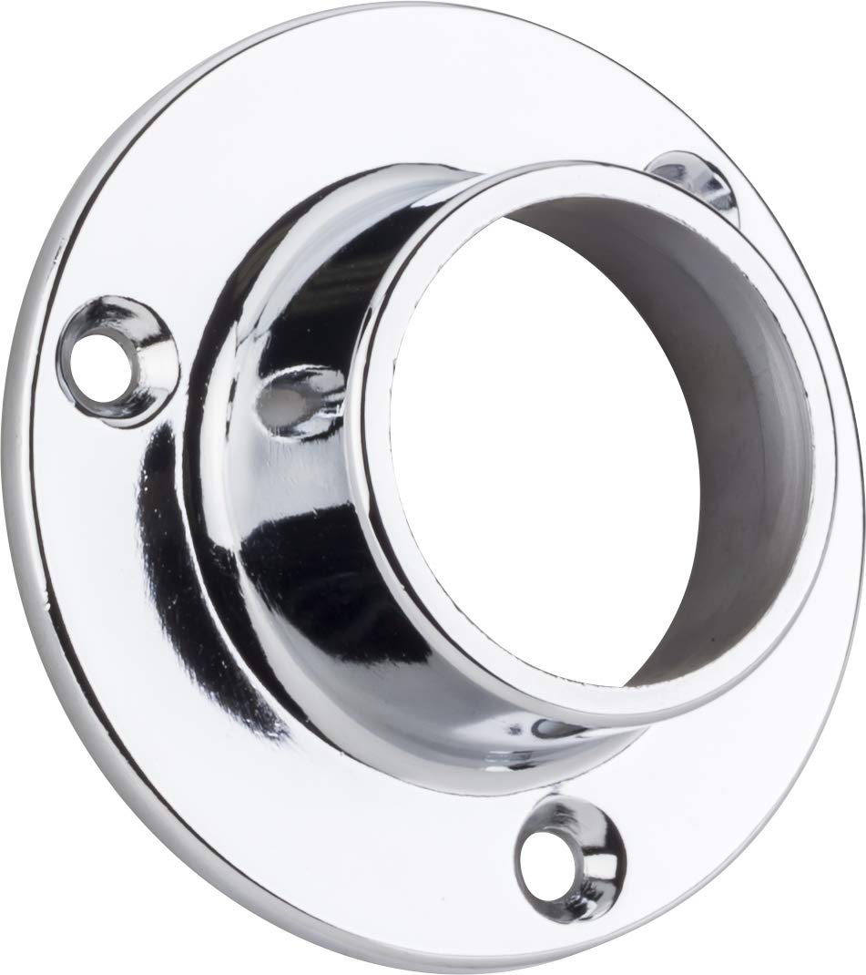 Chrome Closed Closet Bracket for Round 1-5/16" Closet Rod with Screws