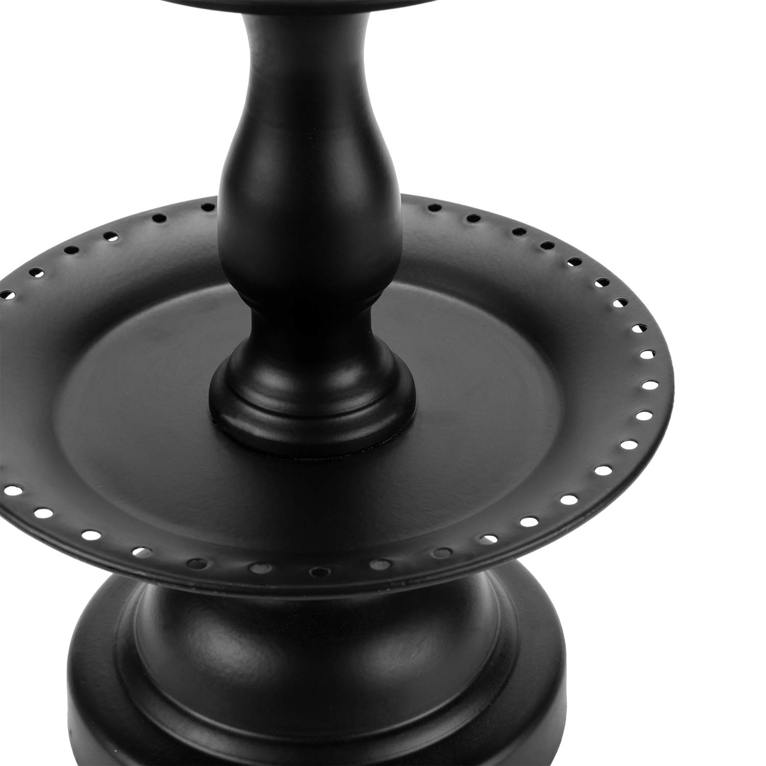 MyGift 3-Tier Black Metal Fountain Earring Holder Organizer and Ring Dish Jewelry Stand
