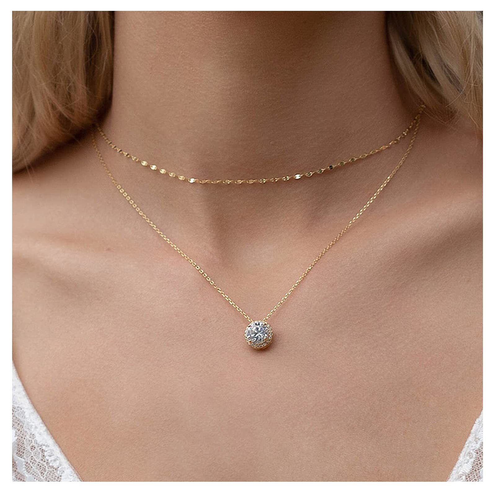 Rhinestone Back Chain Jewelry Bride Long Chain Necklace Rhinestone Backdrop Wedding Body Accessories Jewelry for Women (Choker-gold)