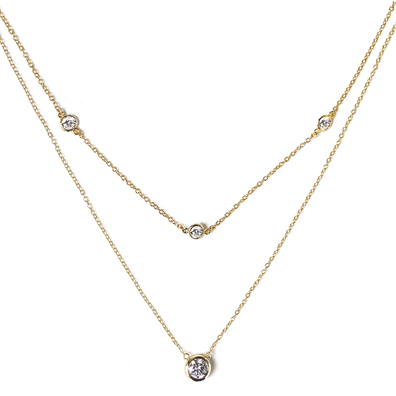 Rhinestone Back Chain Jewelry Bride Long Chain Necklace Rhinestone Backdrop Wedding Body Accessories Jewelry for Women (Choker-gold)